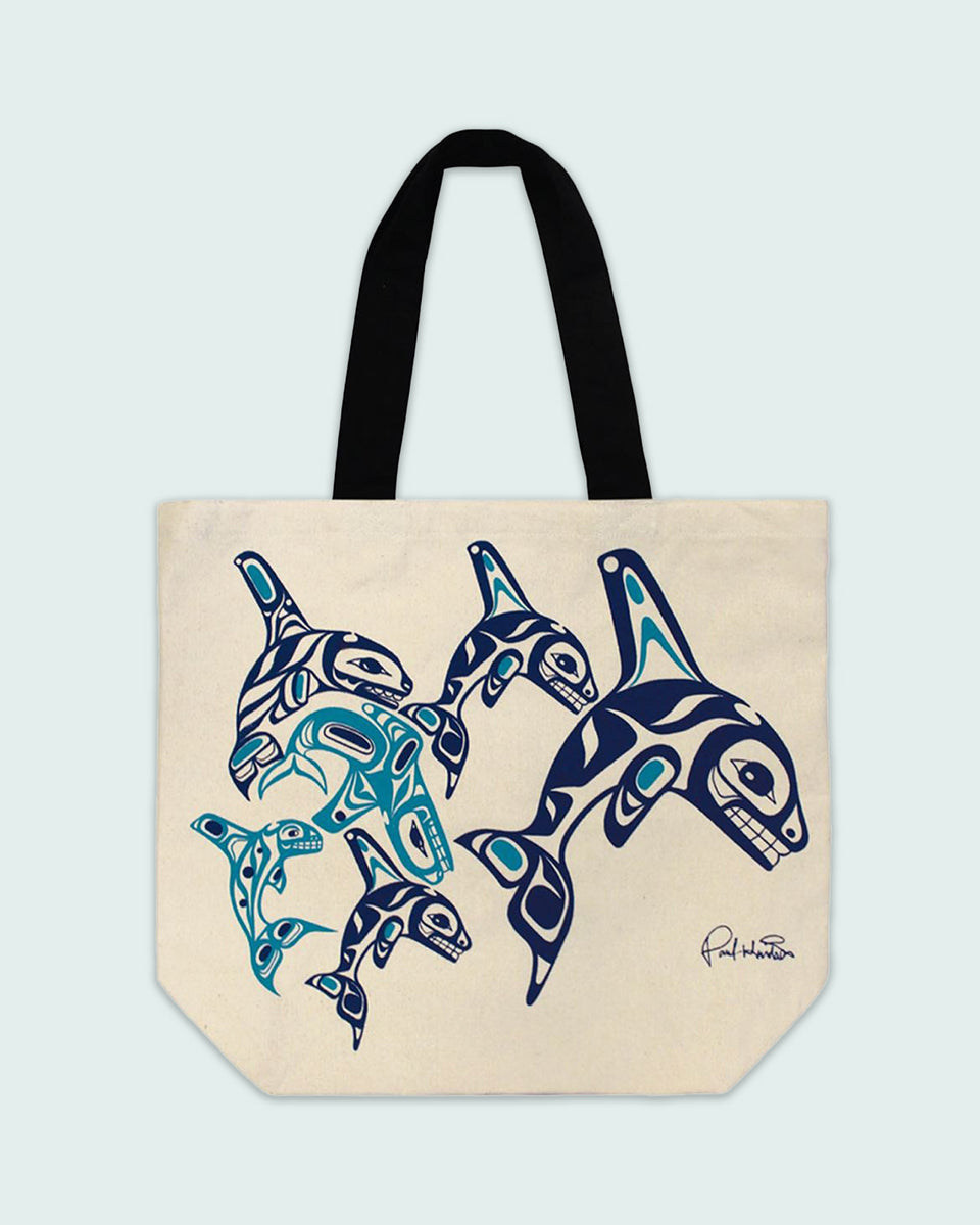 Canvas Tote - Orca Family – Blackfish Trading Post